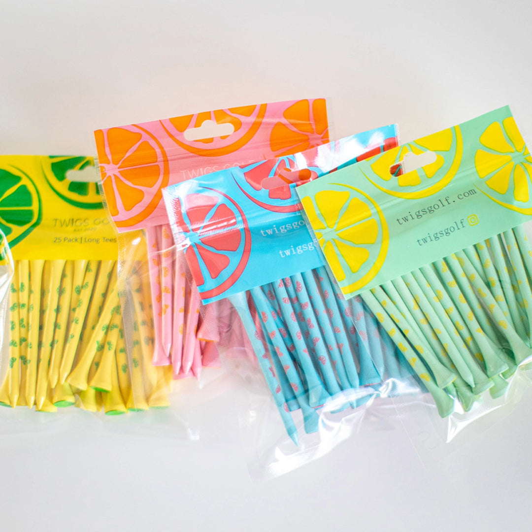 Tropical Fruits (Colorful Golf Tees) 100 Count Collection by Twigs Golf